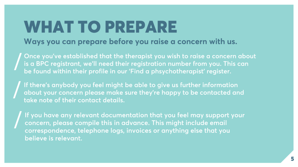 How to raise a concern about a Registrant - British Psychoanalytic Council
